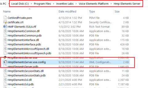 Hmp Elements Server Config File | Voice Elements