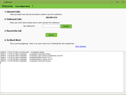 Conferencing Sample Solution | Voice Elements