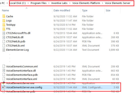 Voice Elements Server Config File | Voice Elements